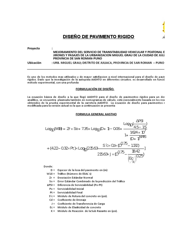 Diseño Pavimento Aashto 93 | PDF | Hormigón | Fatiga (material)