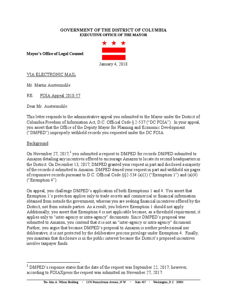 FOIA Appeal | Freedom Of Information Act (United States) | Discovery (Law)