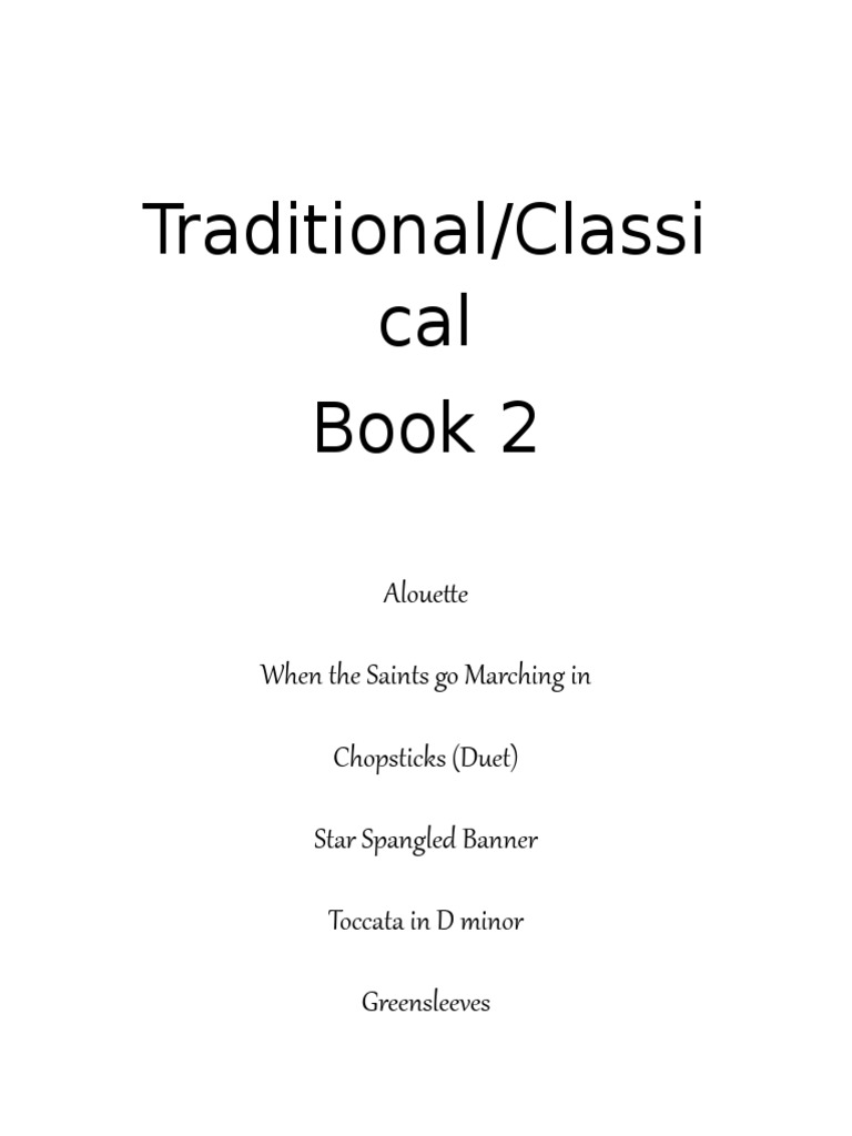 Traditional/Classi Cal Book 2 | PDF