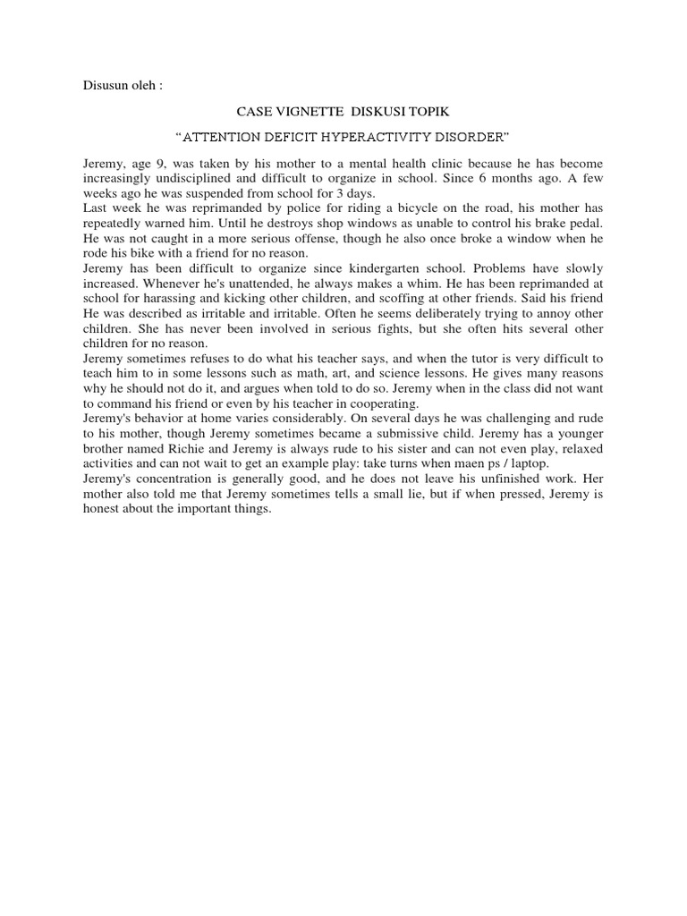 ADHD Case Study: Jeremy's Behavior Issues | PDF
