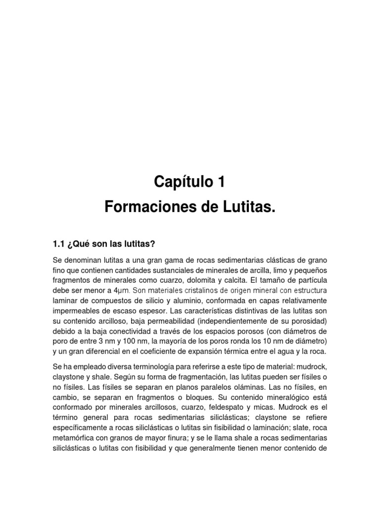 Qué Son Las Lutitas | PDF | Arcilla | Permeabilidad (Ciencias de la Tierra)