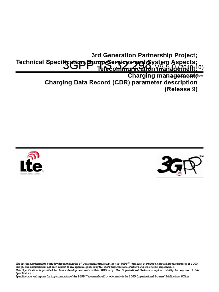 3GPP CDR Specifications | PDF | Ip Multimedia Subsystem | Session ...