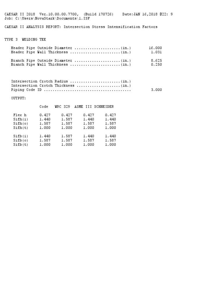 Welded Tee SIF | PDF