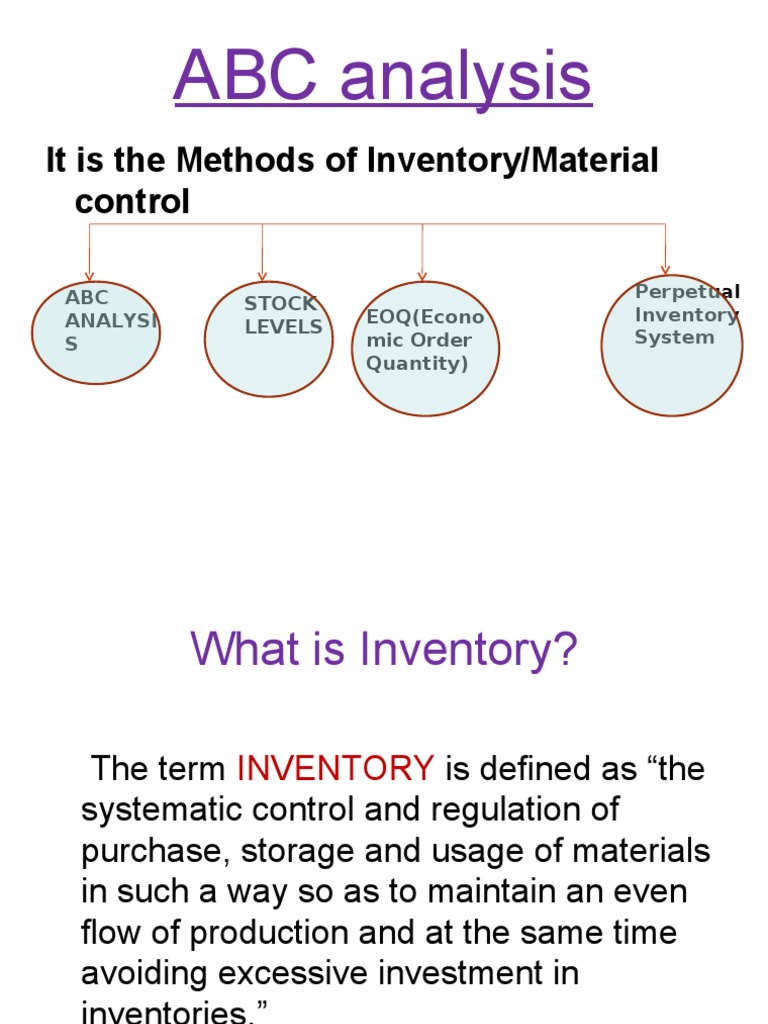 ABC Analysis | Inventory | Economies