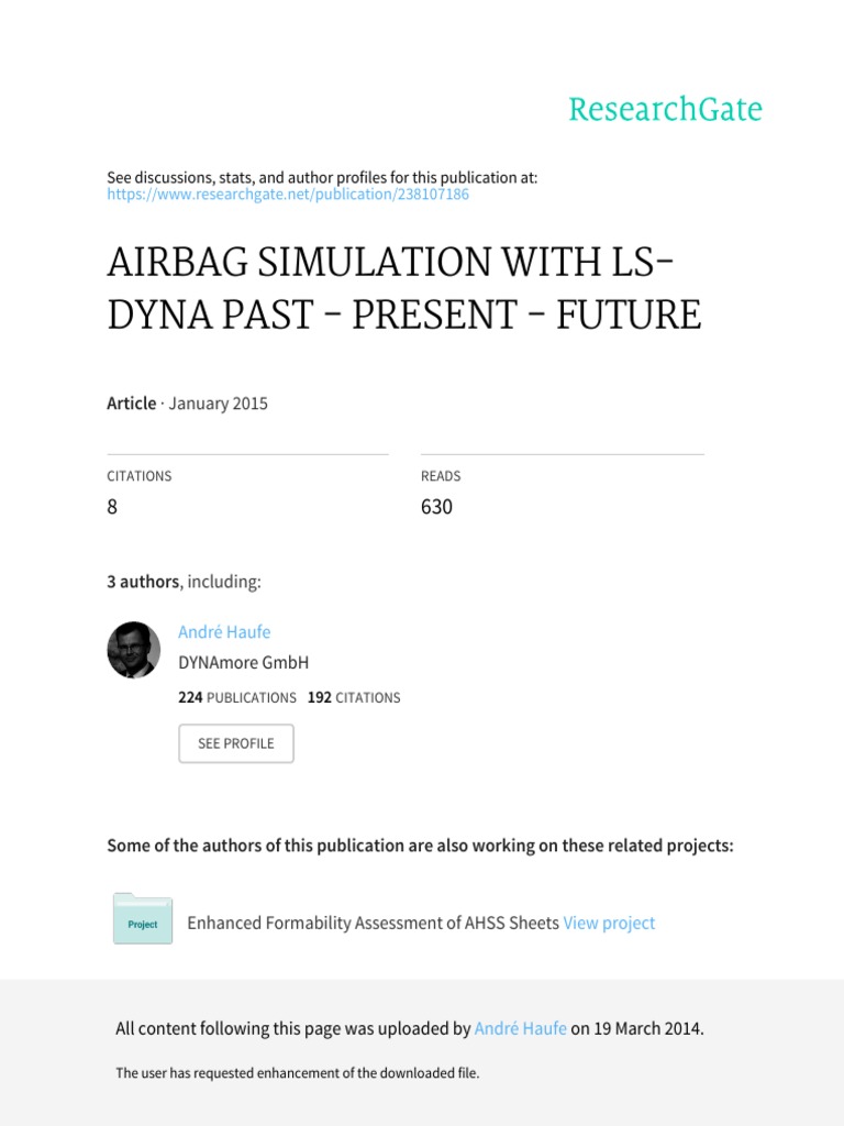 Airbag Simulation With Ls-Dyna | PDF | Continuum Mechanics | Gases