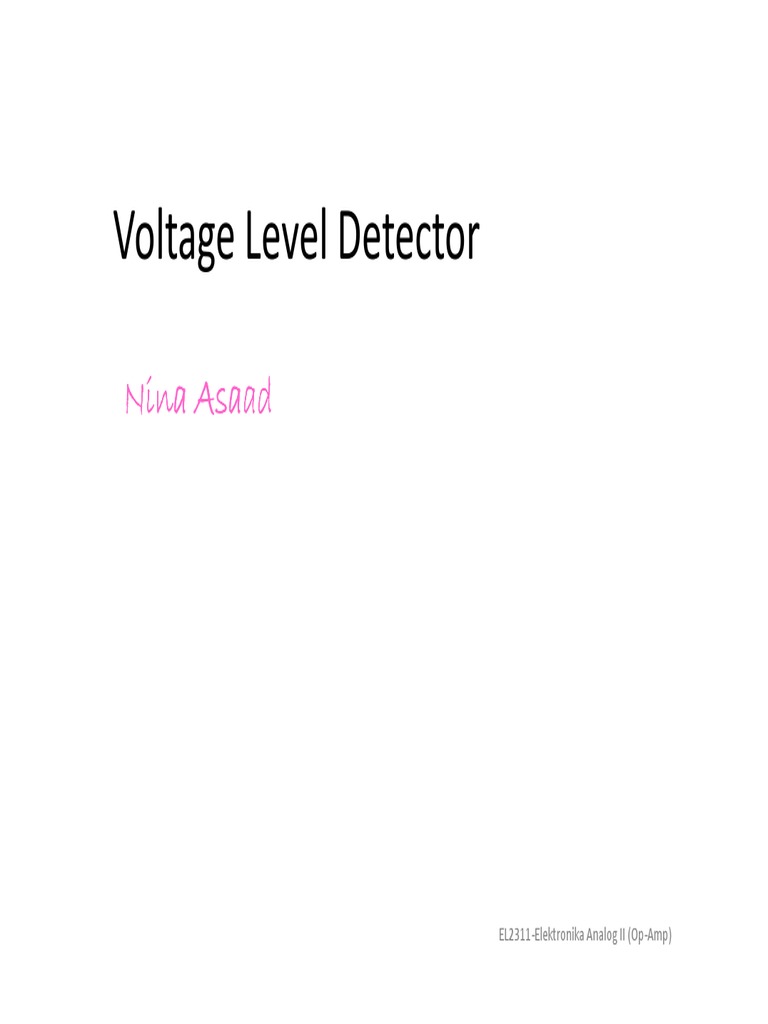 Voltage Level Detector | PDF