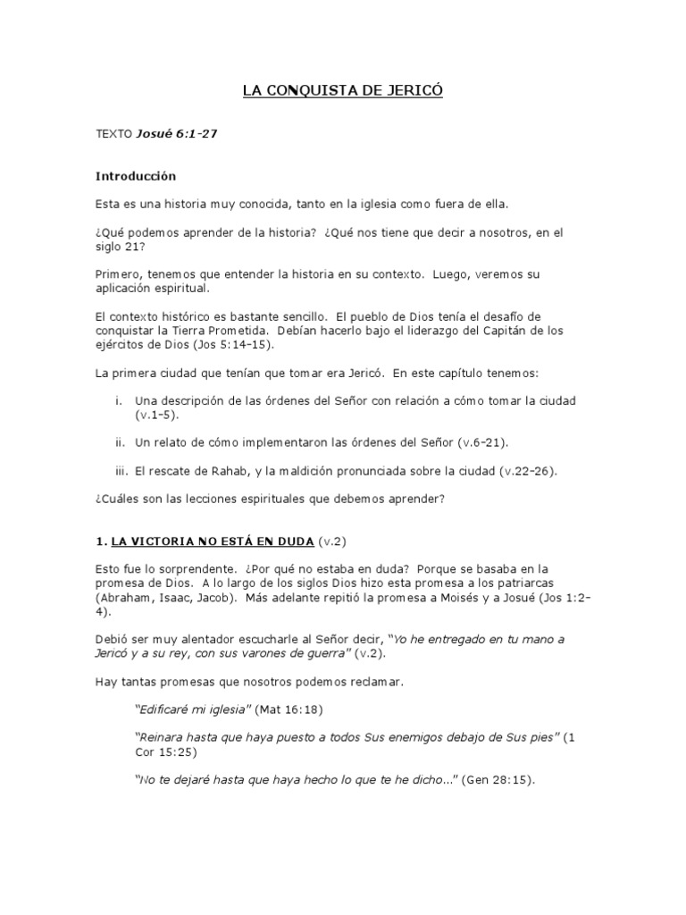 Josue 6 La Conquista de Jerico | PDF | Dios | Sacerdote
