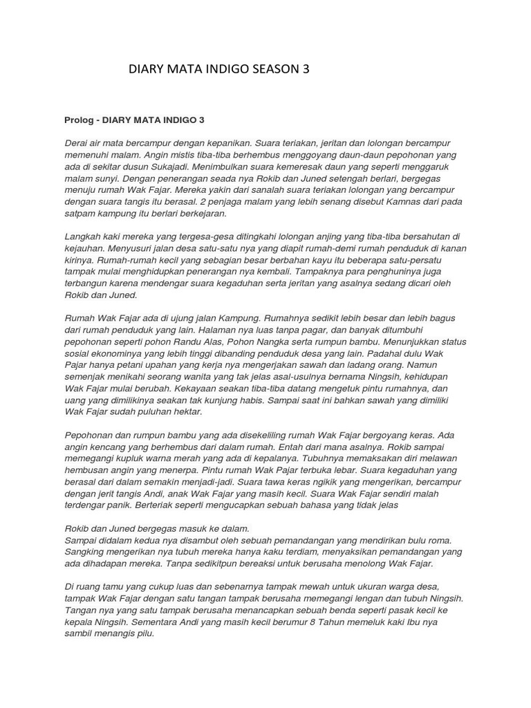 Diary Mata Indigo Season 3 | PDF