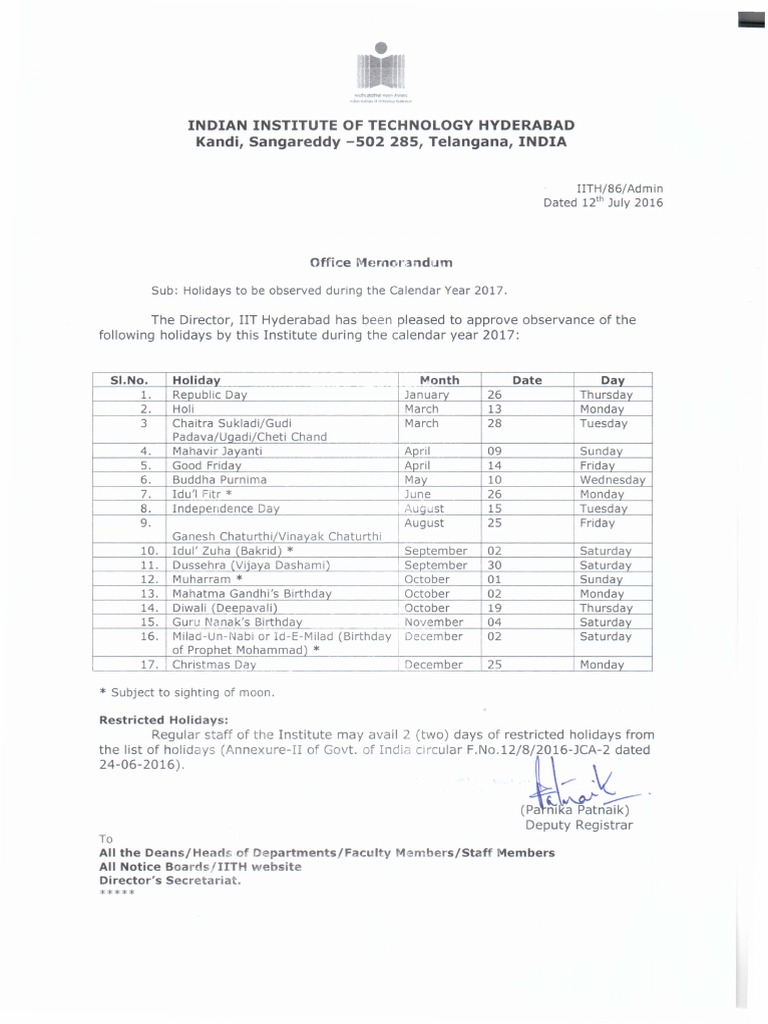 Indian Institute of Technology Hyderabad Kandi, Sangareddy - 502 285 ...
