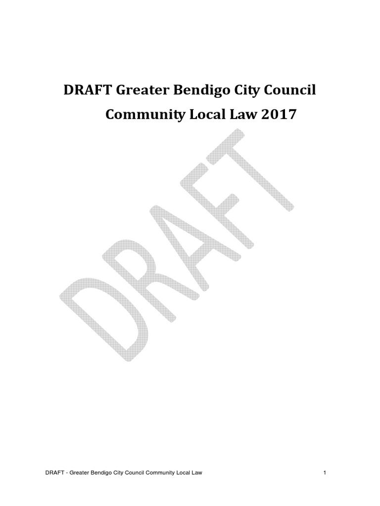 Greater Bendigo City Council Community Local Law | PDF | Mobile Home ...