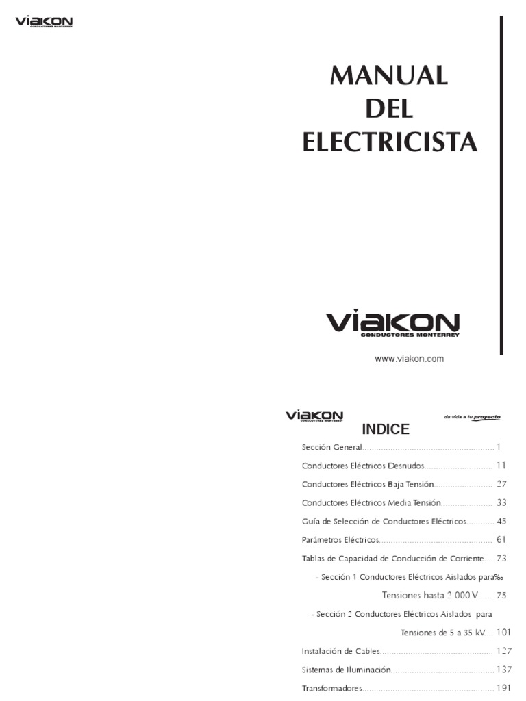 Manual Del Electricista Viakon | PDF | Energia electrica | Lámpara ...