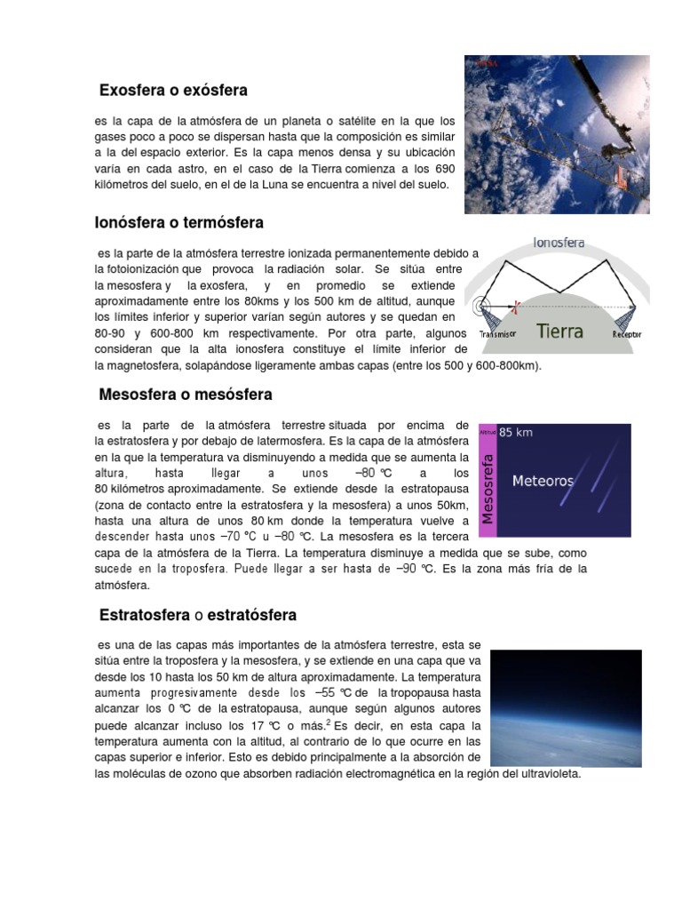 Exosfera | Descargar gratis PDF | Atmósfera | Ionosfera