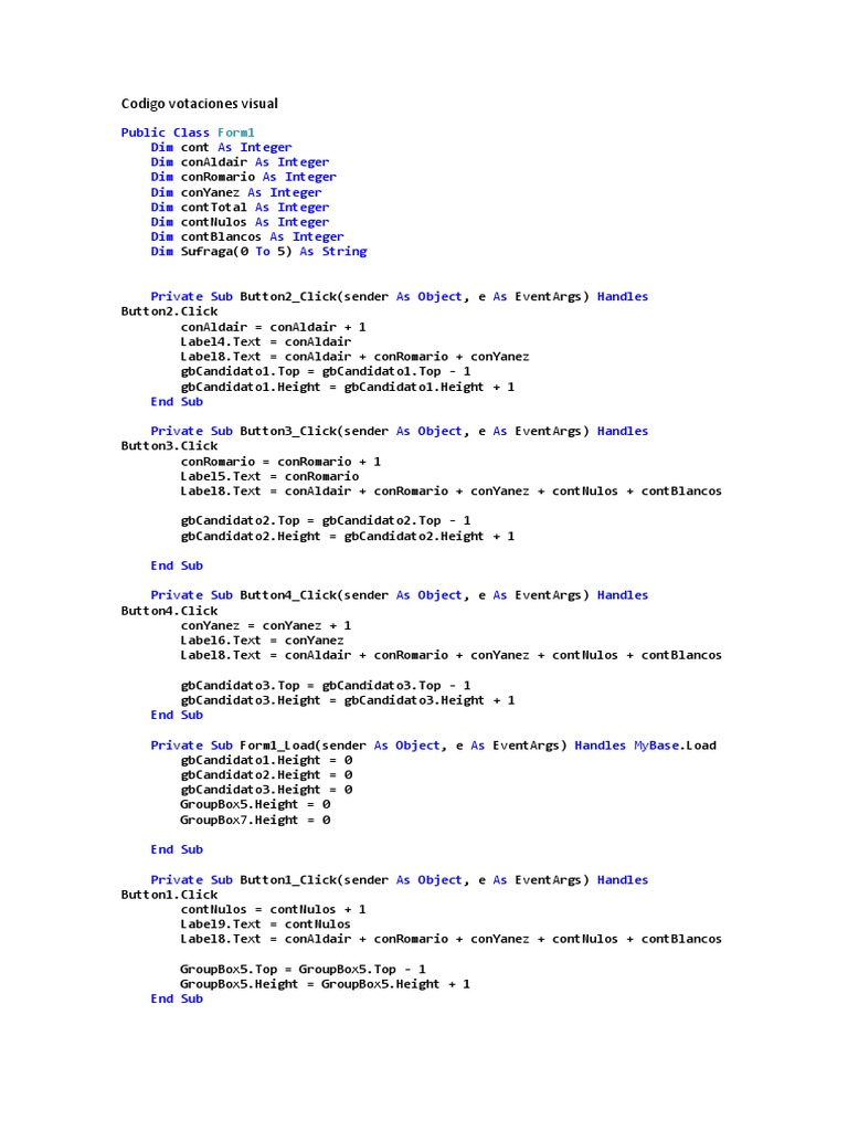 Visual Voting System Code Example | PDF | Finance & Money Management ...