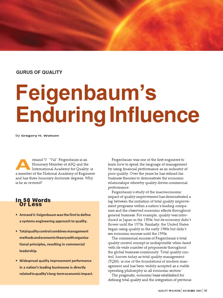 Feigenbaum's Impact on Quality Management | PDF | Business Process ...