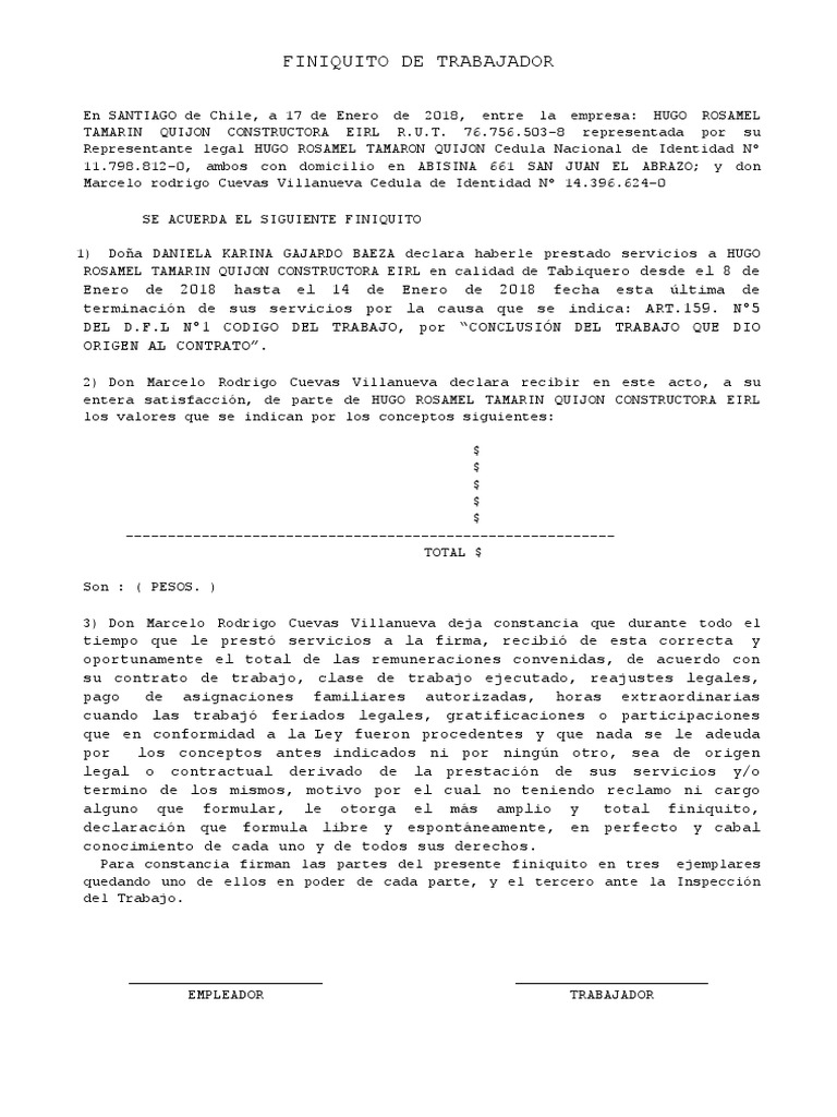 Finiquito Marcelo Cuevas | PDF | Gobierno | Justicia