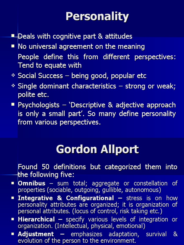Understanding Personality Basics | PDF | Attitude (Psychology ...