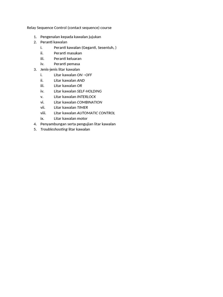 Relay Sequence Control Contents | PDF | Electrical Engineering ...
