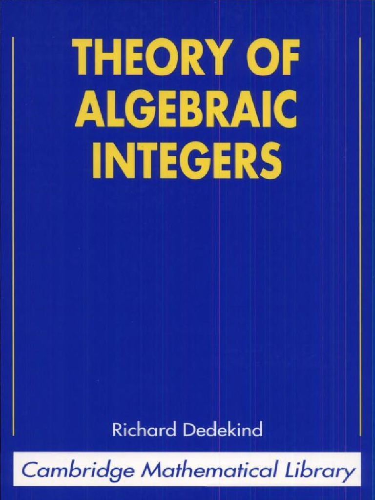 Theory of Algebraic Integers (Cambridge Mathematical Library) | PDF ...