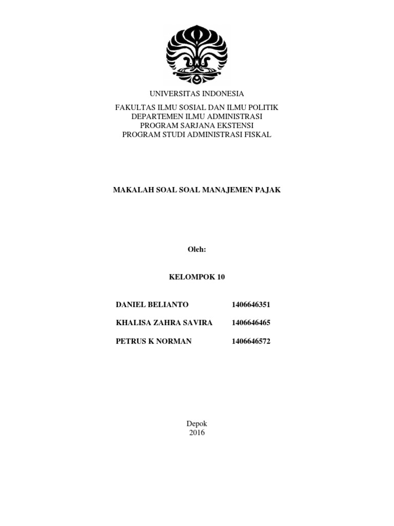 Manajemen Pajak oleh Daniel Belianto | PDF | Pengelolaan Keuangan ...