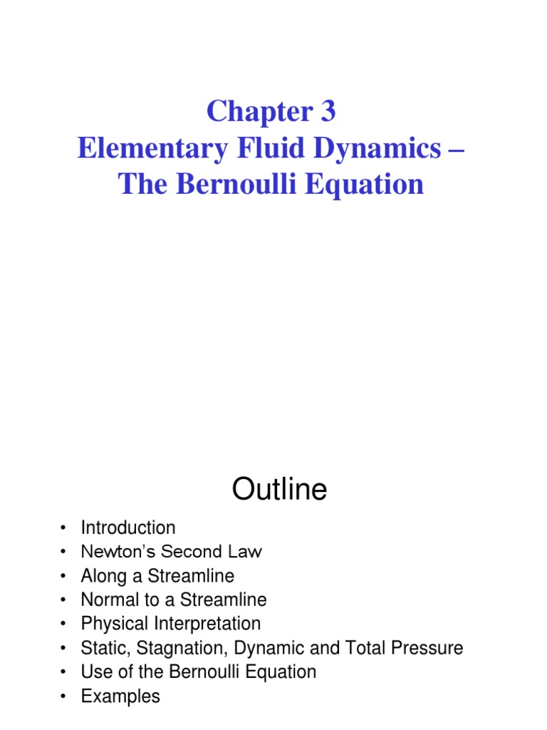 The Bernoulli Equation: Relating Fluid Pressure, Velocity, and ...