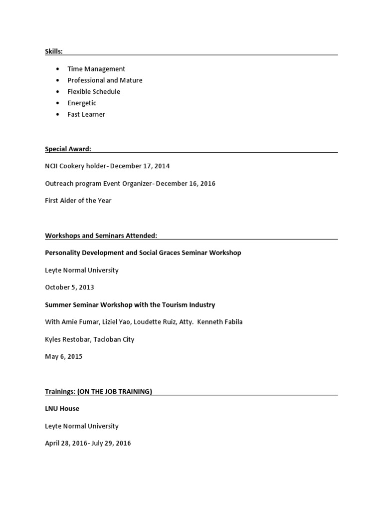 Skills and Experience of Abygail Anne D. Arce | PDF