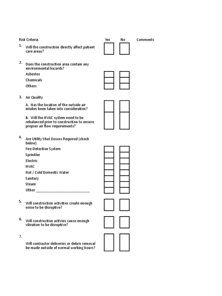 Pre Construction Risk Assessment 2 Pdf