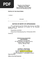 Notice of Appearance As Counsel Sample JMC Law | PDF