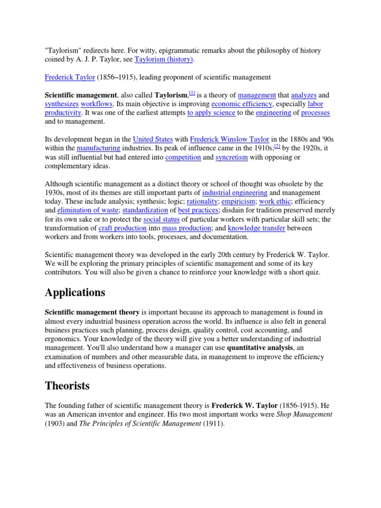 An Introduction to Scientific Management: Exploring the Foundational ...