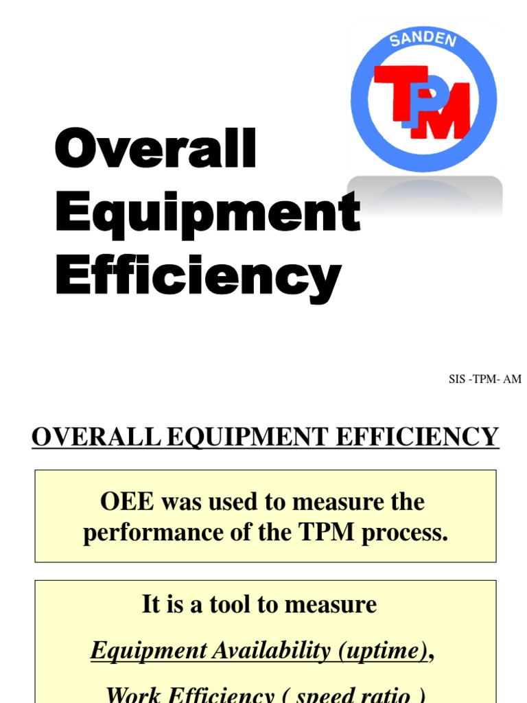 Overall Equipment Efficiency: Sis - Tpm-Am | PDF | Engineering | Systems Theory