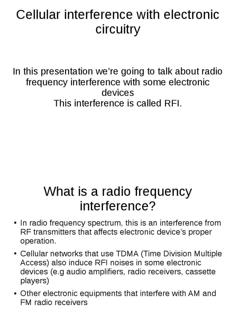 Cellular Interference With Electronic Circuitry | PDF | Technology ...