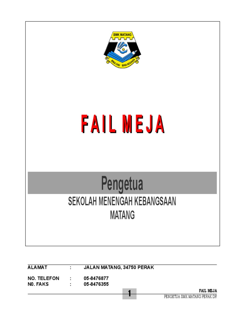 Fail Meja Pengetua Matang | PDF