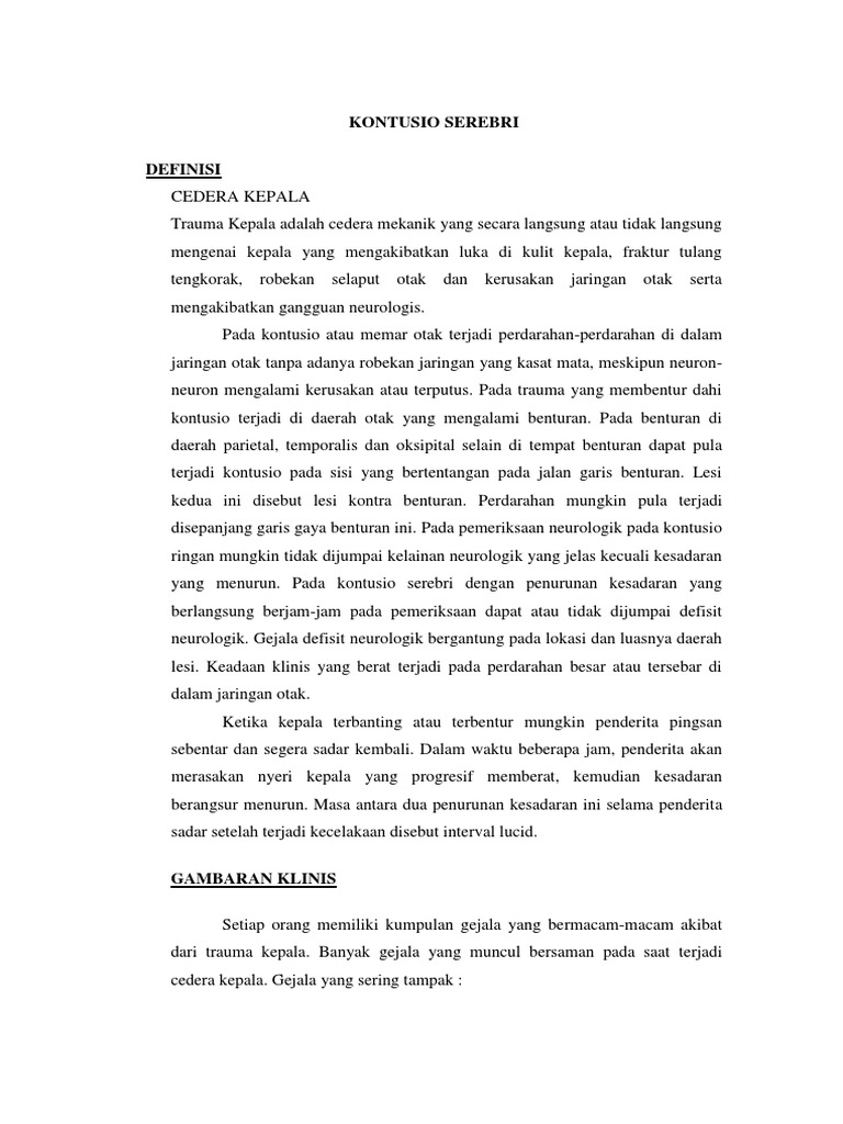 Kontusio Serebri | PDF | Pengembangan Diri