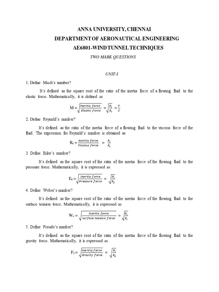Anna University | PDF | Wind Tunnel | Fluid Mechanics