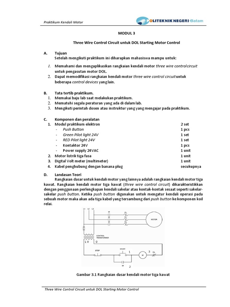 5207 - 03 Three Wire Control Circuit Untuk DOL Starting Motor | PDF