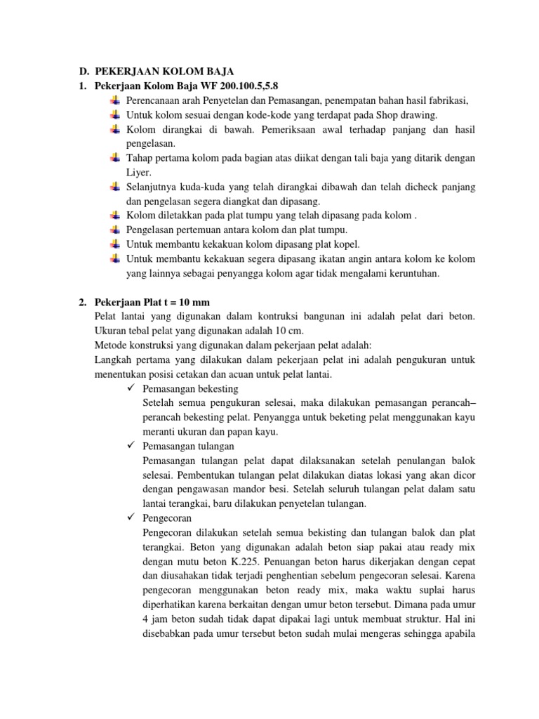 Detail Pekerjaan Kolom Baja WF | PDF