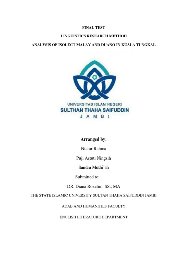 Mini Proposal of Linguistic Research Method (3rd Group) | PDF ...