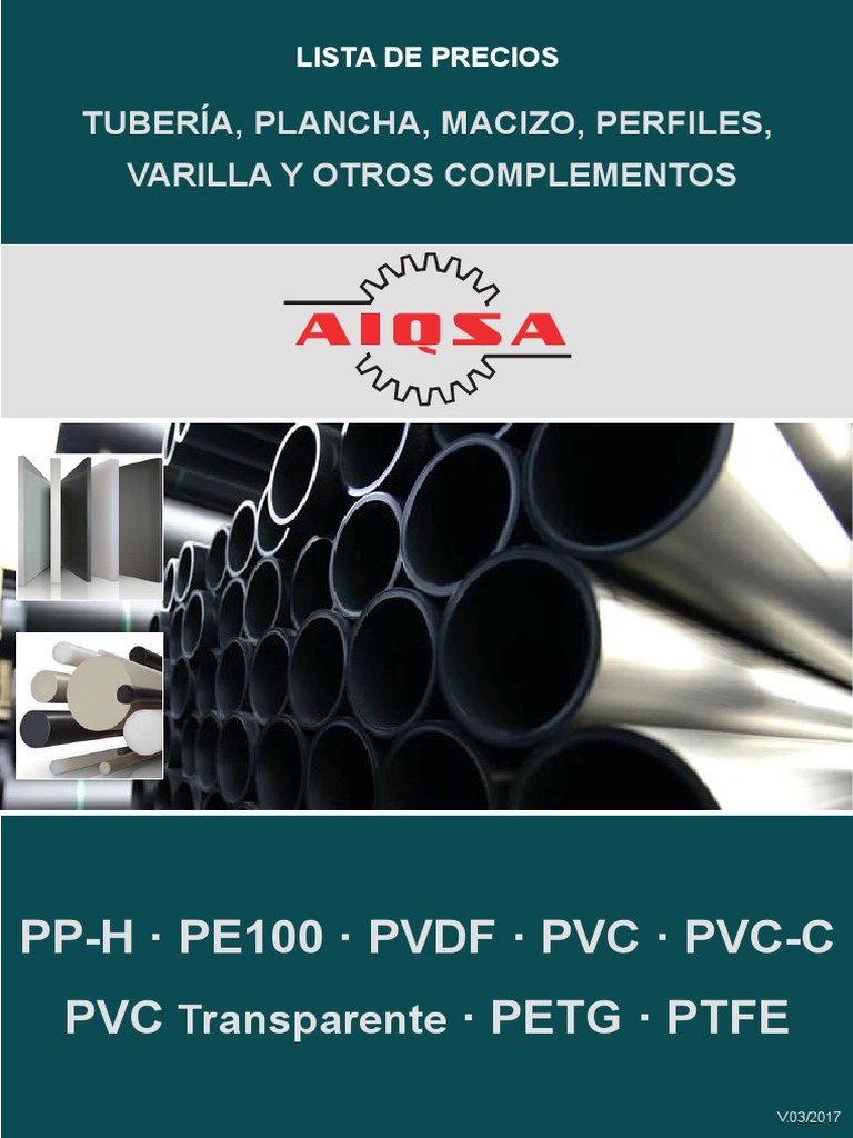 Aiqsa Tuberia Pp Pvc Pvc-c Pehd Pvdf Plancha | Sustancias químicas ...