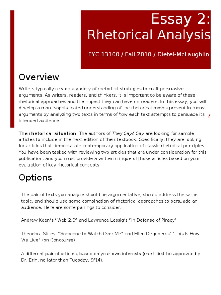 FYC Rhetorical Analysis | Download Free PDF | Rhetoric | Essays