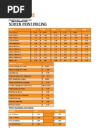 Screen Printing Price Chart | PDF