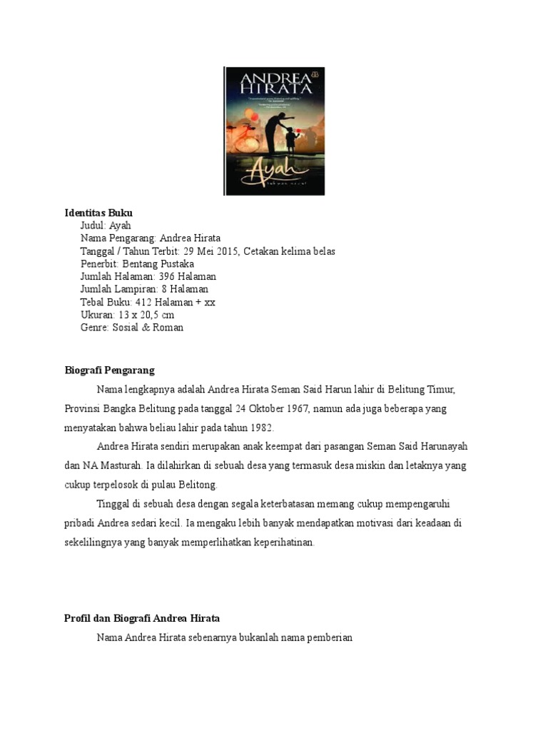 Biografi Andrea Hirata & Novel Ayah | PDF