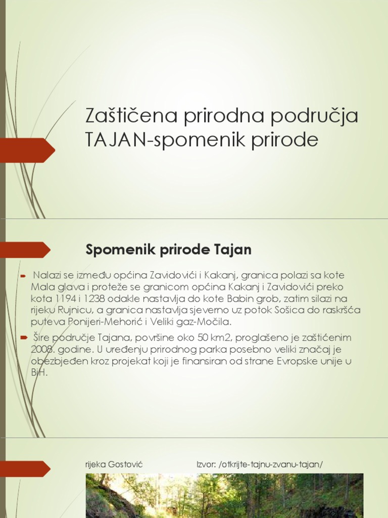 Tajan Spomenik Prirode | PDF