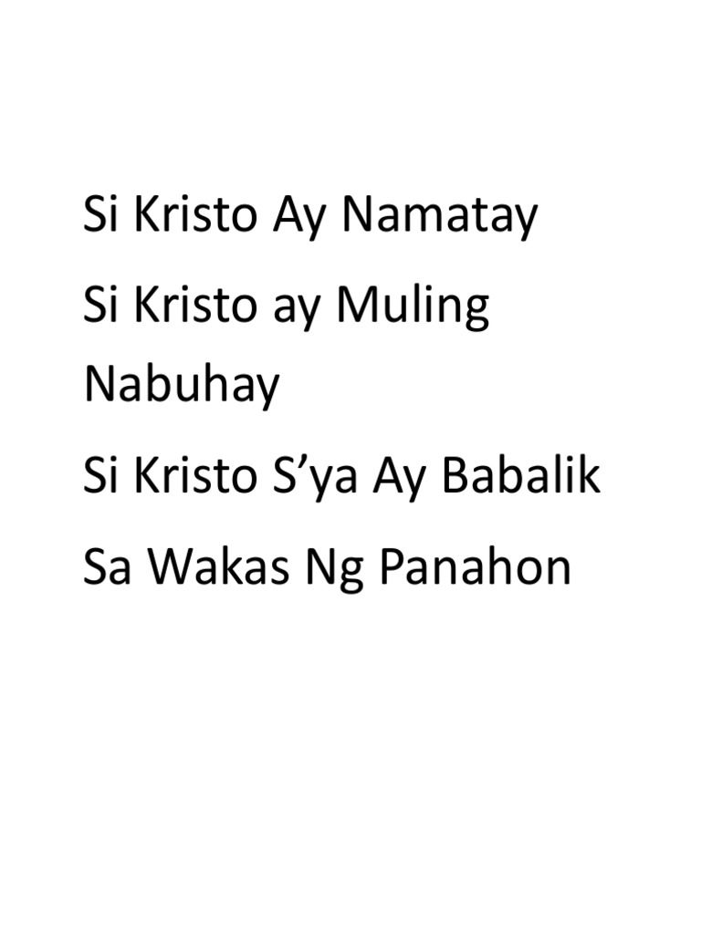 Si Kristo Ay Namatay | PDF