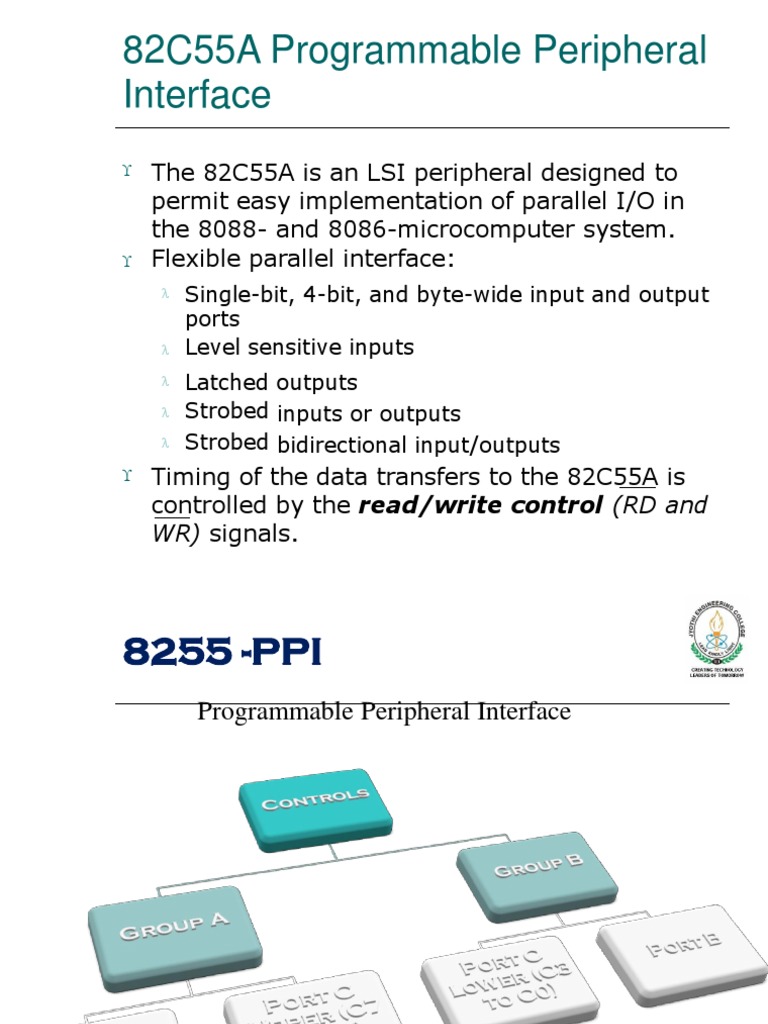 82C55A Programmable Peripheral Interface | PDF | Input/Output | Digital Electronics