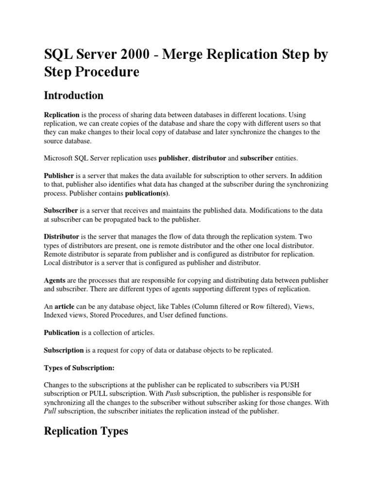 SQL Server 2000 | PDF | Microsoft Sql Server | Replication (Computing)