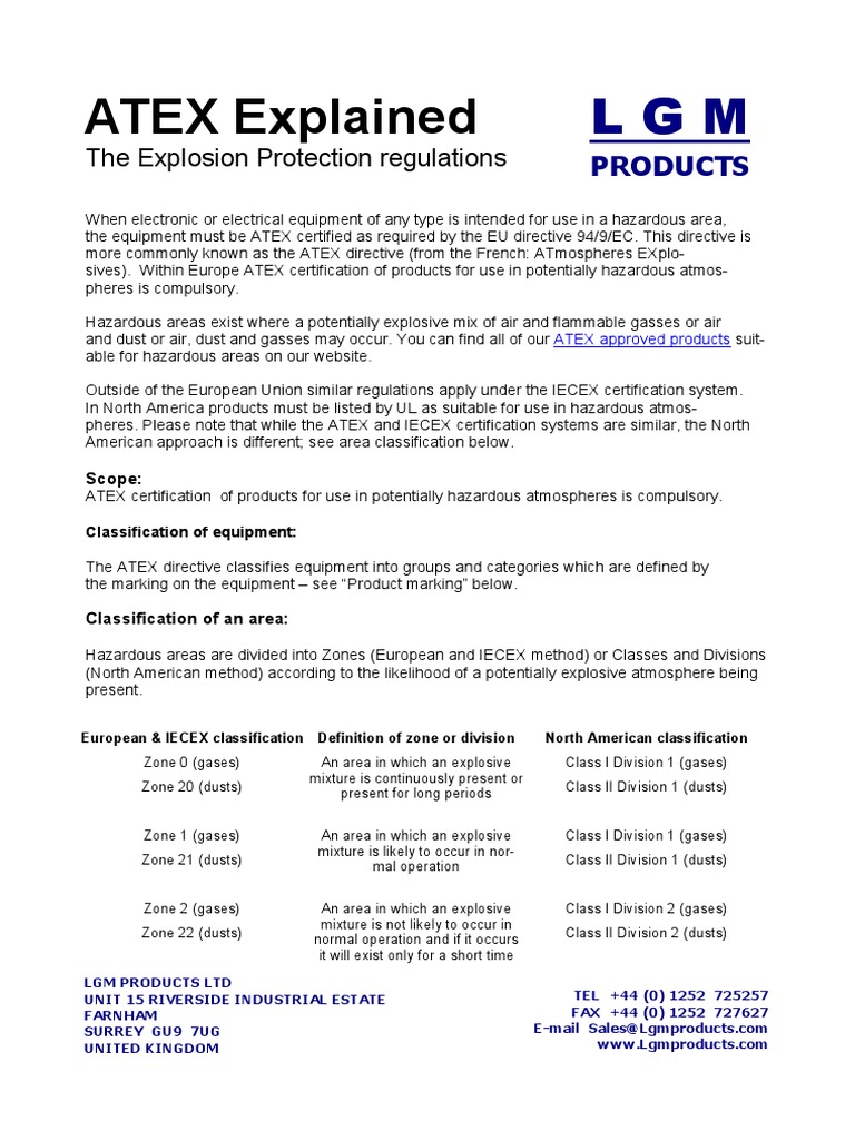 Atex Explained | PDF | Explosion | Gases
