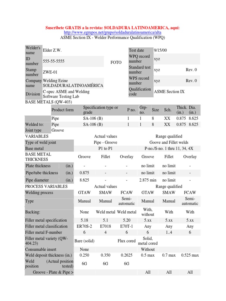 ASME Welder Qualification Guide | PDF | Pipe (Fluid Conveyance) | Welding