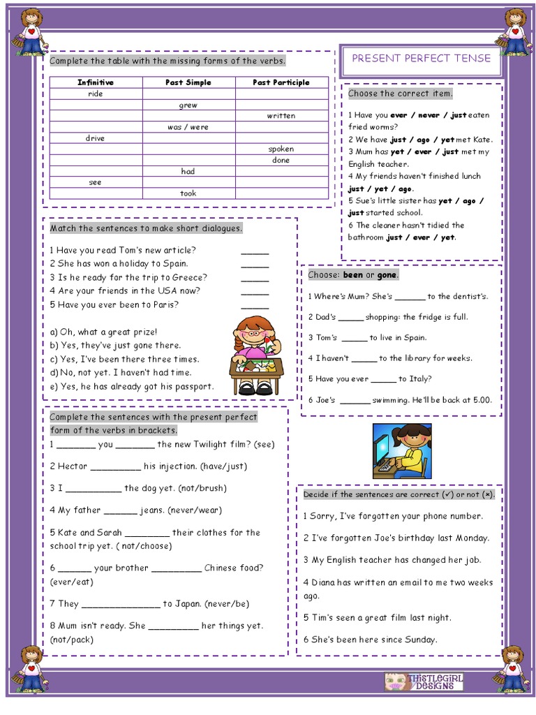 The Present Perfect Tense 2 | PDF | Perfect (Grammar) | Linguistic ...