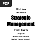Strategic Management Exam Questions | PDF | Strategic Management | Business