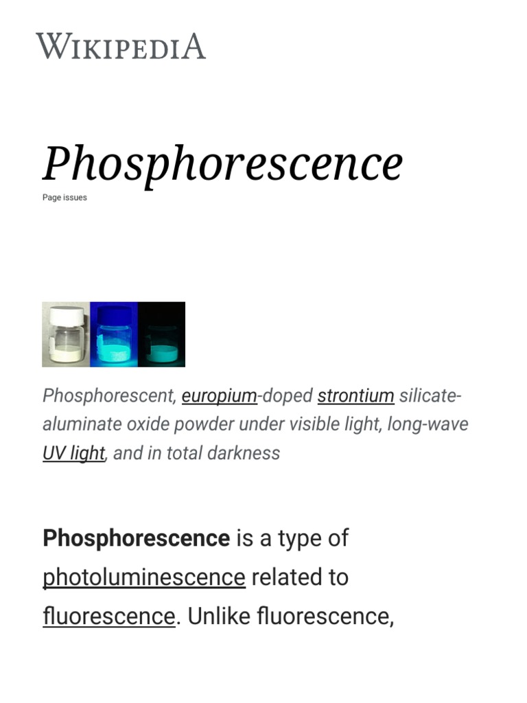 Phosphorescence | PDF | Modern Physics | Mechanics