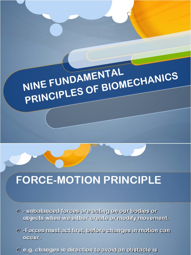 Nine Fundamental Principles of Biomechanics | PDF | Inertia | Force